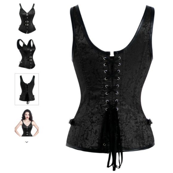Kimring | Tops | Kimring Corset Top Gothic Steampunk Steel Boned ...